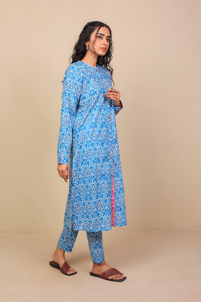 2-Piece Block Printed Saga Asmani – GENERATION